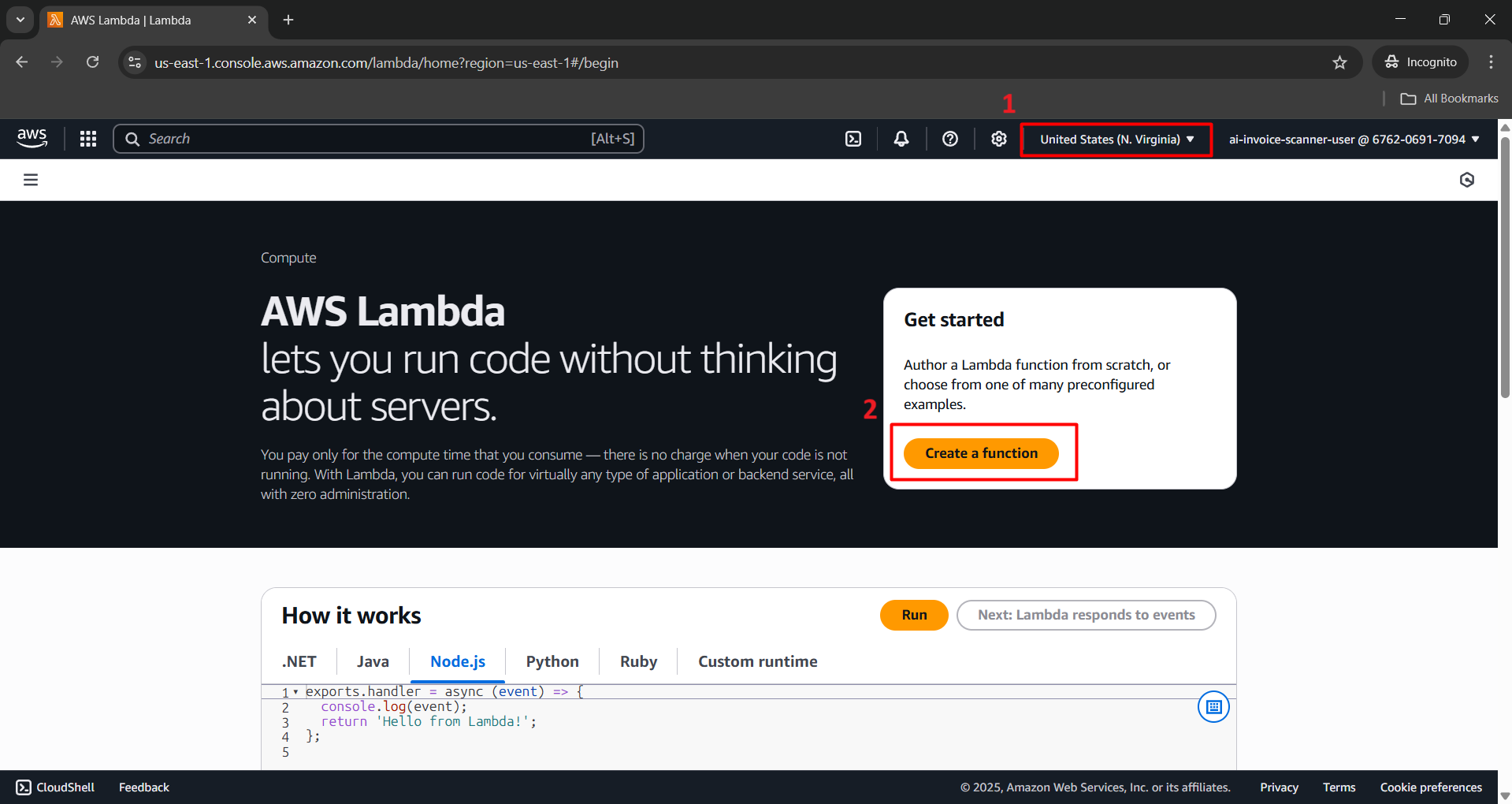 Create Lambda Function #1 :: AWS System Manager
